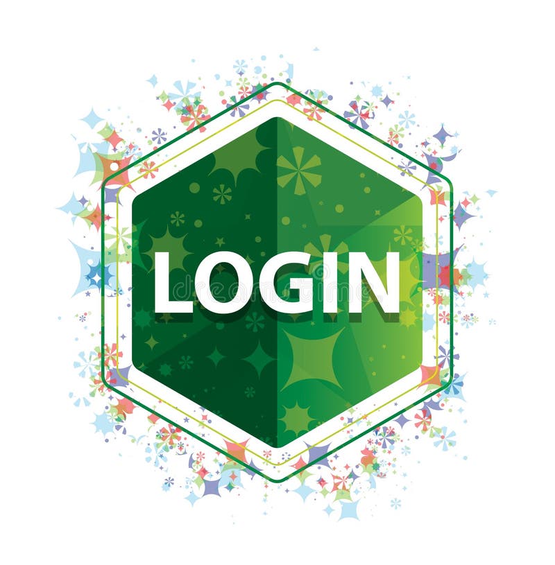 Login Floral Plants Pattern Green Hexagon Button Stock Illustration ...