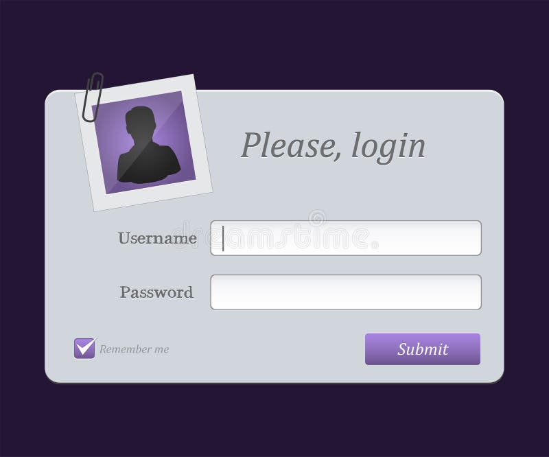 Registration Form And Login Form With Avatar Stock Vector ...
