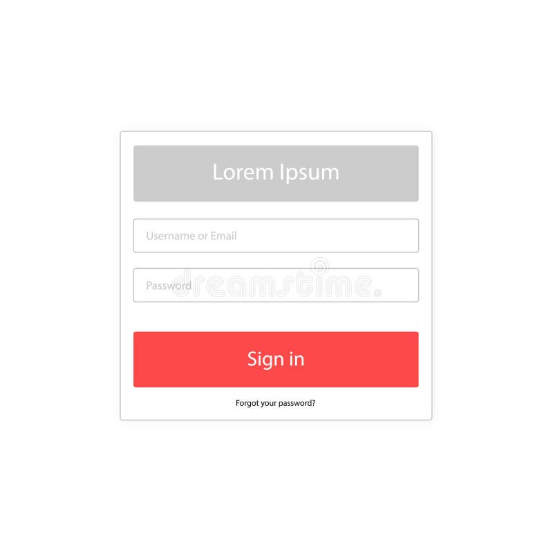 Login Form Menu with Simple Line Icons. Website Element for Your Web ...