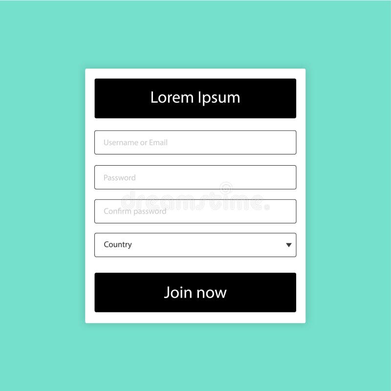 Login Form Menu with Simple Line Icons. Website Element for Your Web ...