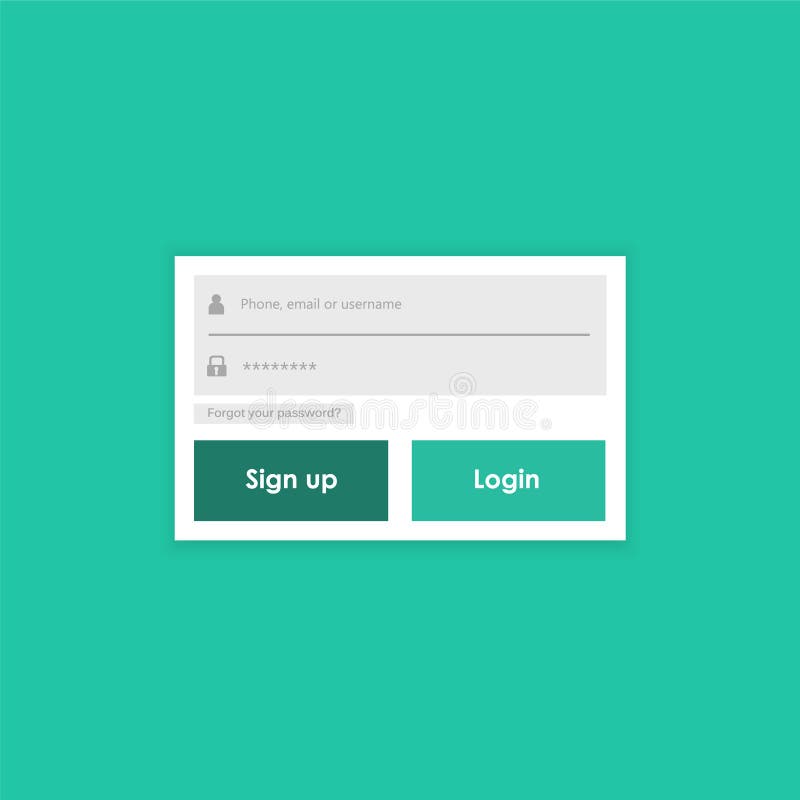 Login Form Menu with Simple Line Icons. Website Element for Your Web Design. Eps10 Vector ...