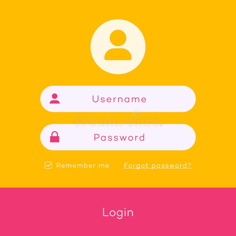 Vector Login Form Page Template on Gradient Trendy Style Background ...