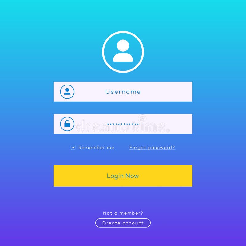 Login form page template stock vector. Illustration of registration ...