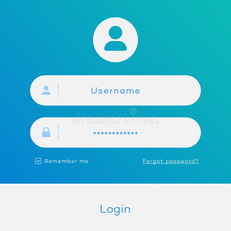 Login Form Page Template on Trendy Gradient Background Stock Vector ...