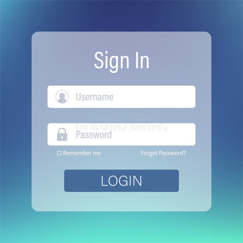 Login Form Page. Website Ui Vector Elements. Vector Stock Illustration. Stock Vector ...