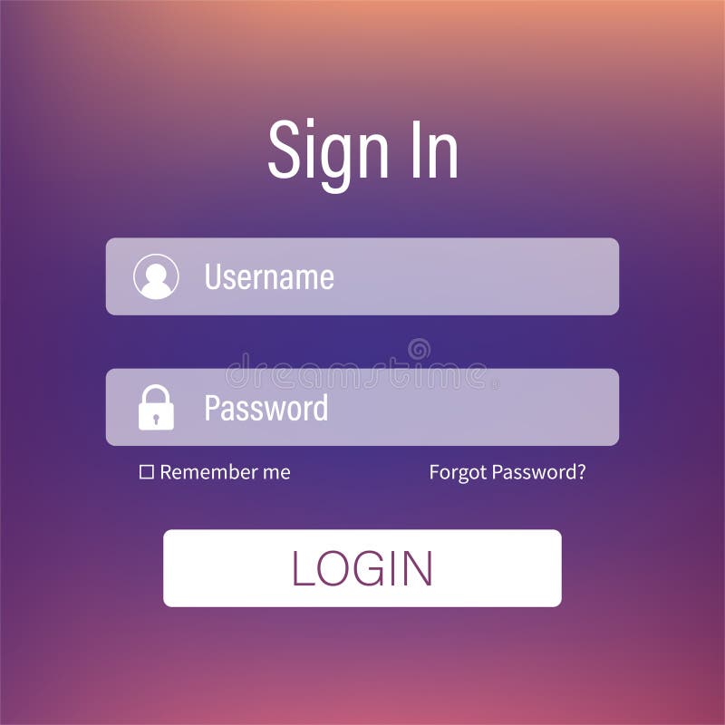 Login Form Page. Website Ui Vector Elements. Vector Stock Illustration ...