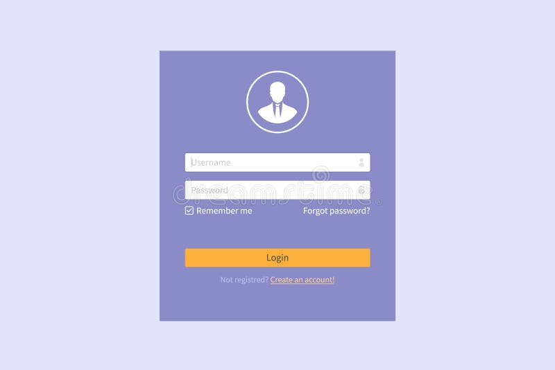 Login Form Page, Website Vector Template for Registration and Login ...