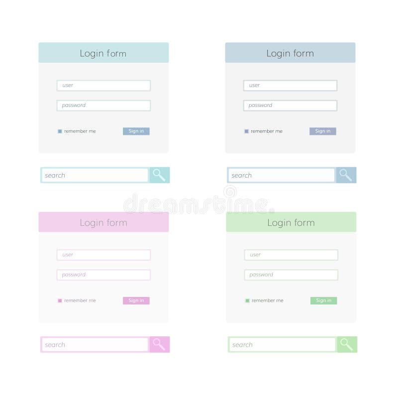 Login form and search bar stock vector. Illustration of login - 88838584