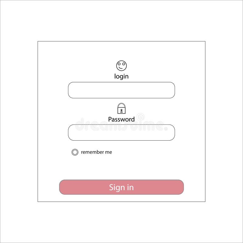Login form. Sign in stock vector. Illustration of template - 93810706