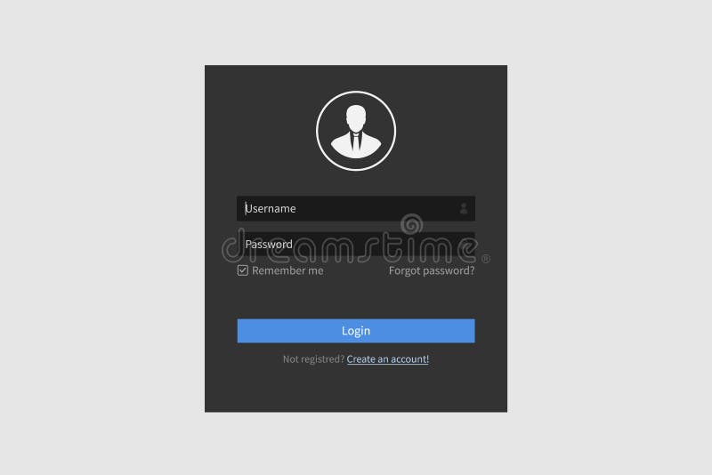 Login Form Ui Design Template, Registration Form for Website Stock ... Login Form Ui Design Template, Registration Form for Website Stock ...