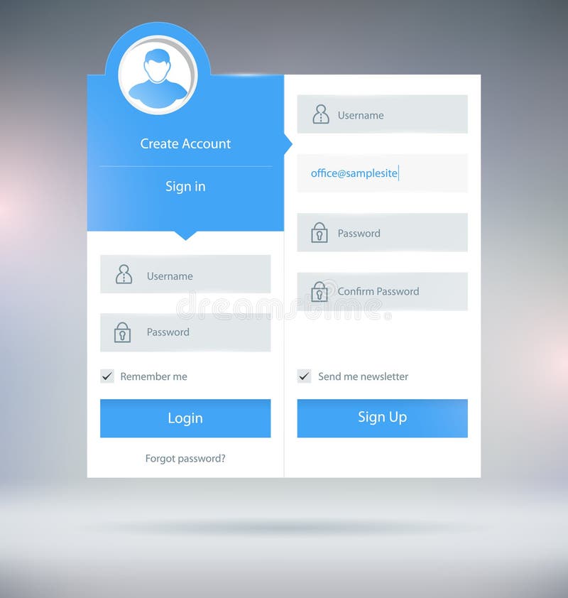 Login Form stock vector. Illustration of submit, check - 60895024