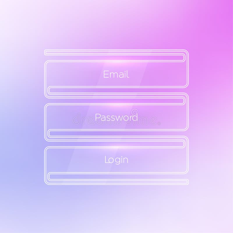 Clean Modern Login Form Ui Template Design Stock Vector - Illustration ...