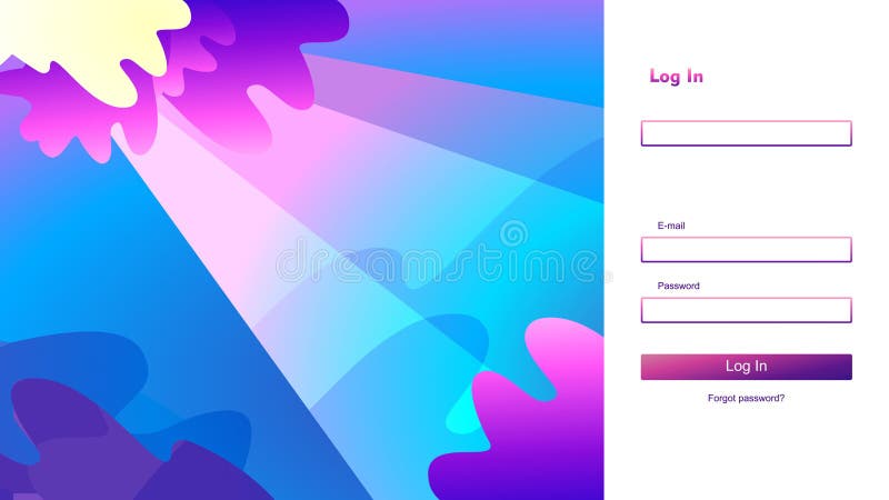 Login Form Vector Abstract Sea Landscape Website Stock Vector ...