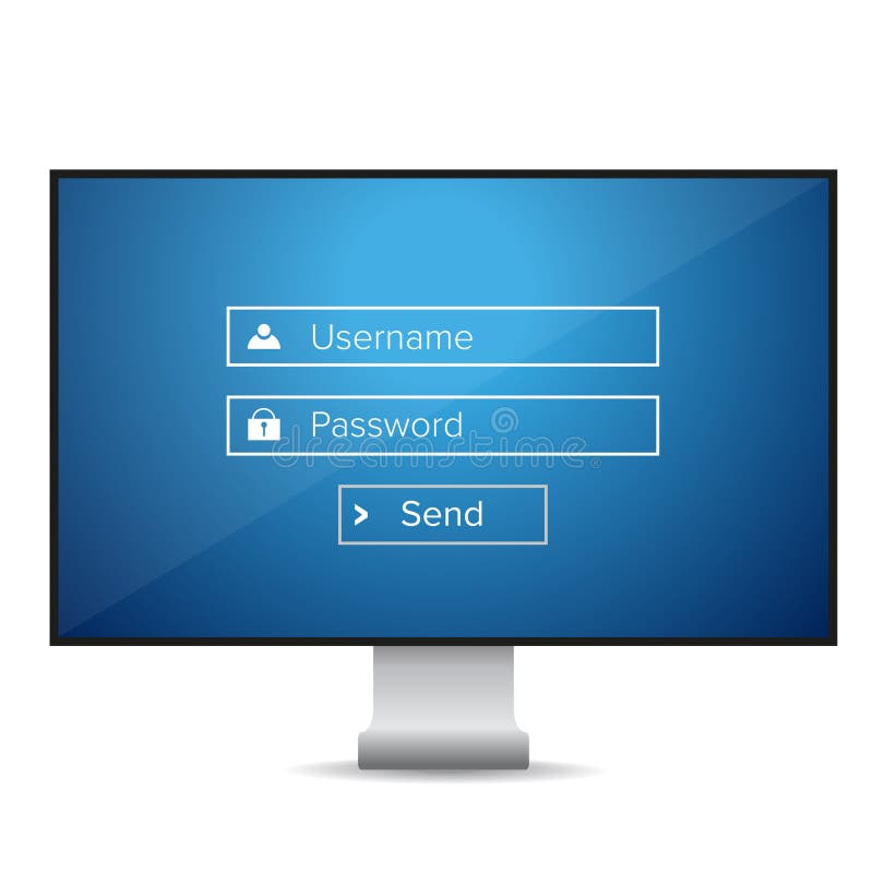 Login form vector blue stock vector. Illustration of blank - 78040362