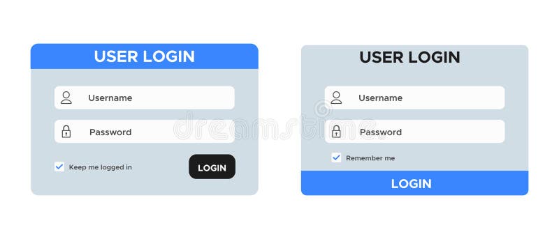 Login Form Vector Icons Set. Registration Form and Login Form Page, UI ... Login Form Vector Icons Set. Registration Form and Login Form Page, UI ...