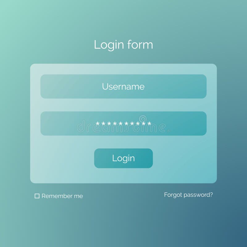 Login Form. Vector Template Stock Vector - Illustration of register ...