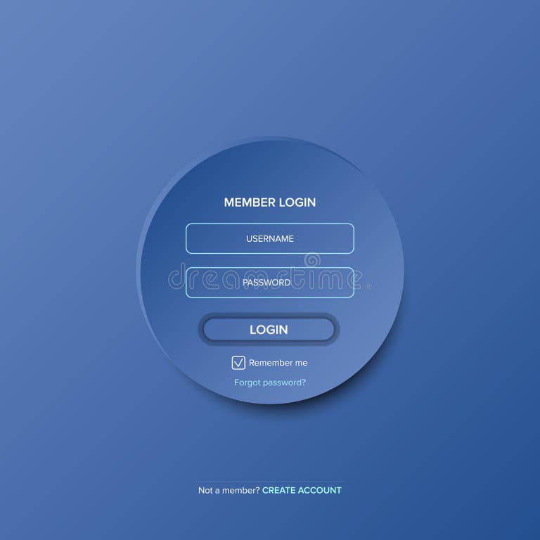 Login Form Web Page Design Template or Mock Up. Mobile Website Ui ...