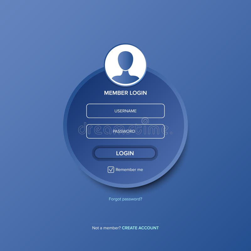 Login Form Web Page Design Template or Mock Up. Mobile Website Ui ...