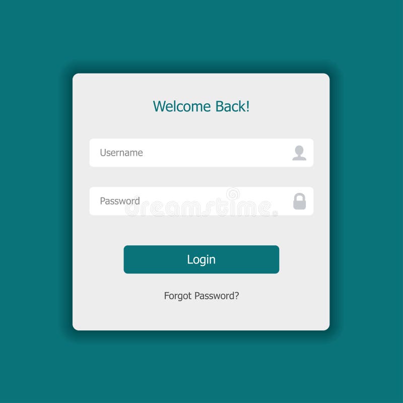 Login Form for Web Site in Flat Style Stock Vector - Illustration of ...