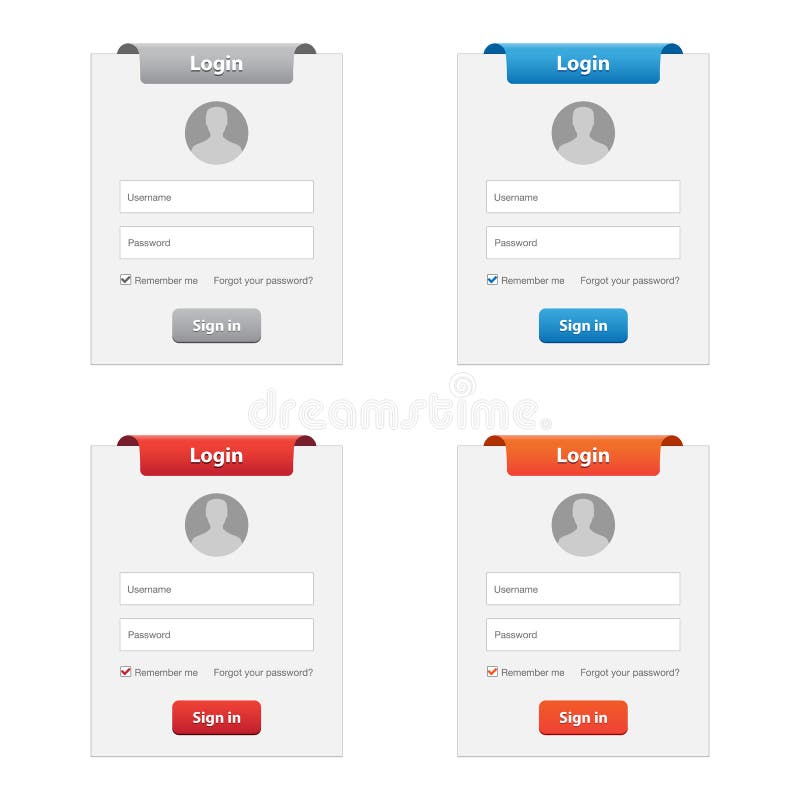 Login forms stock vector. Illustration of internet, grey - 37191798