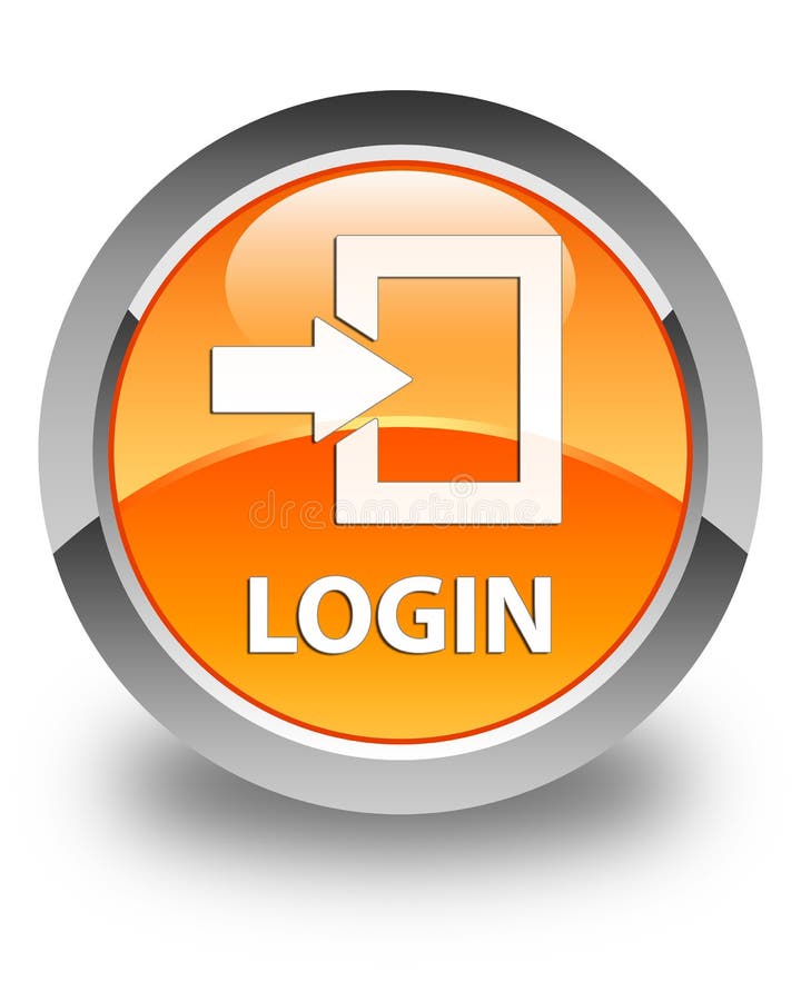 Login Glossy Orange Round Button Stock Illustration - Illustration of ...