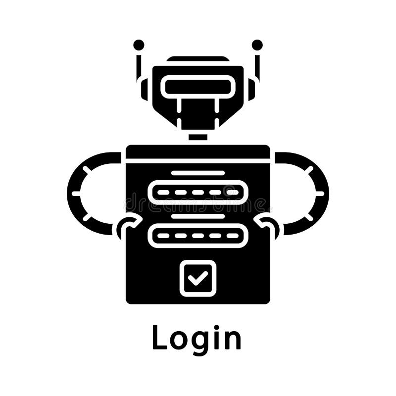 Login glyph icon stock vector. Illustration of online - 178576638