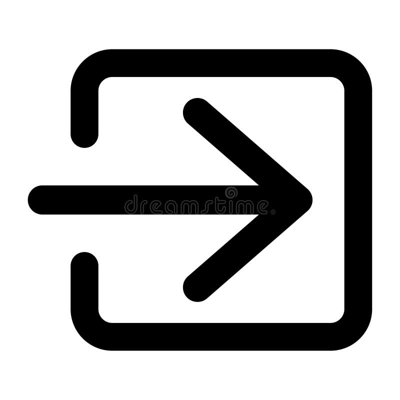 Login Icon with Arrow, Vector Flat Symbol Isolated on White Background ...