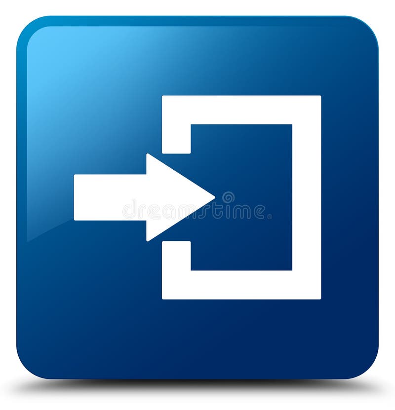 Login Icon Blue Square Button Stock Illustration - Illustration of ...