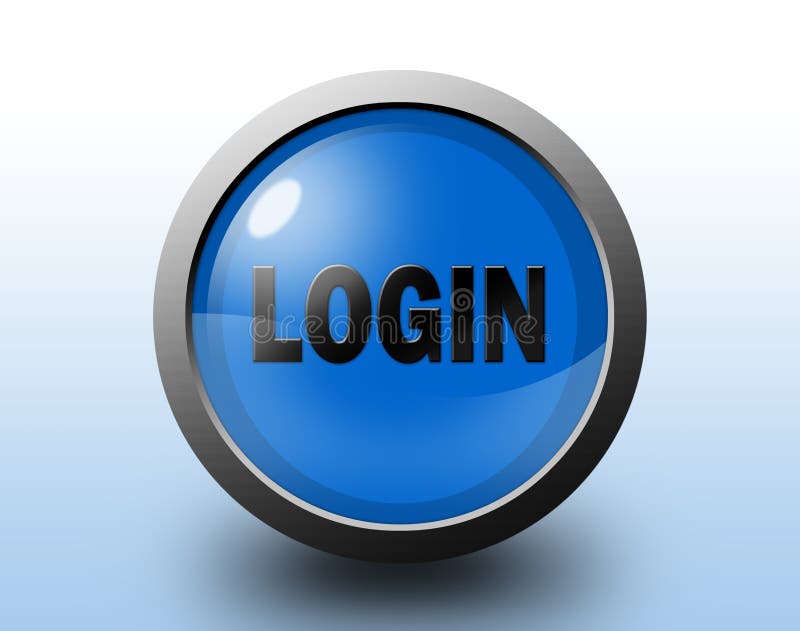 Login Icon. Circular Glossy Button. Stock Illustration - Illustration ...