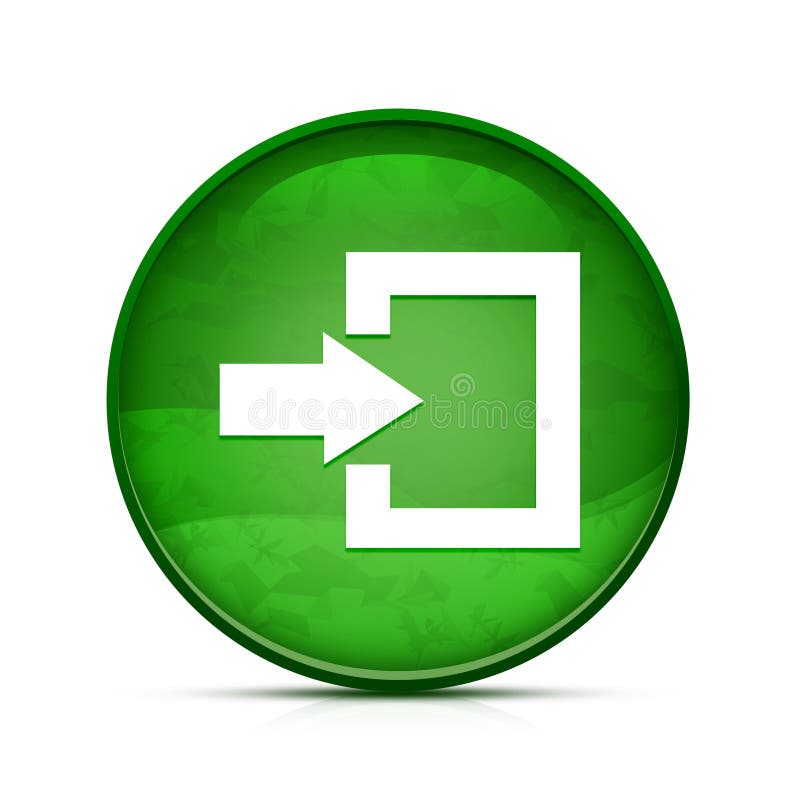 Login Icon on Classy Splash Green Round Button Illustration Stock ...