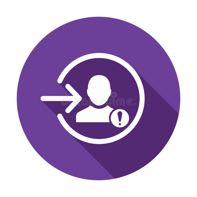 Login Icon with Exclamation Mark. Login Icon and Alert, Error, Alarm ...