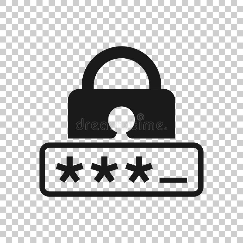 Login Icon In Flat Style. Password Access Vector Illustration On White ...