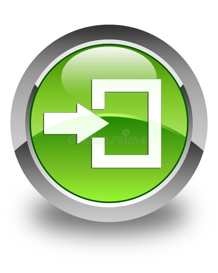 Login Icon Glossy Green Round Button Stock Illustration - Illustration ...