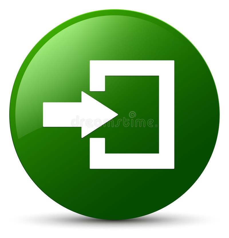 Login Icon Green Round Button Stock Illustration - Illustration of ...