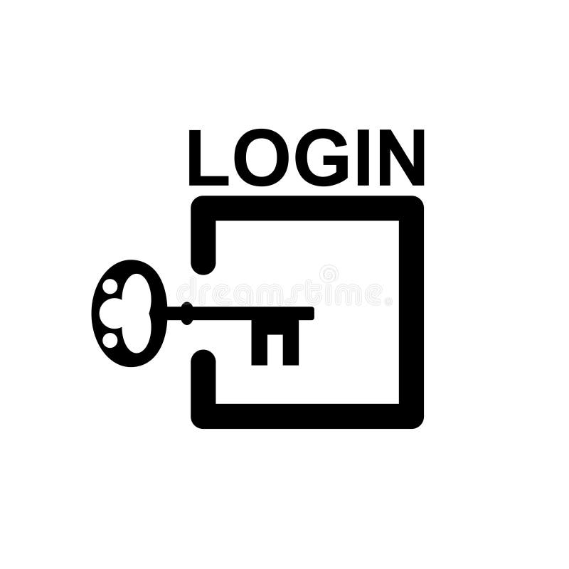Black Login Icon Isolated on White Background Stock Vector ...