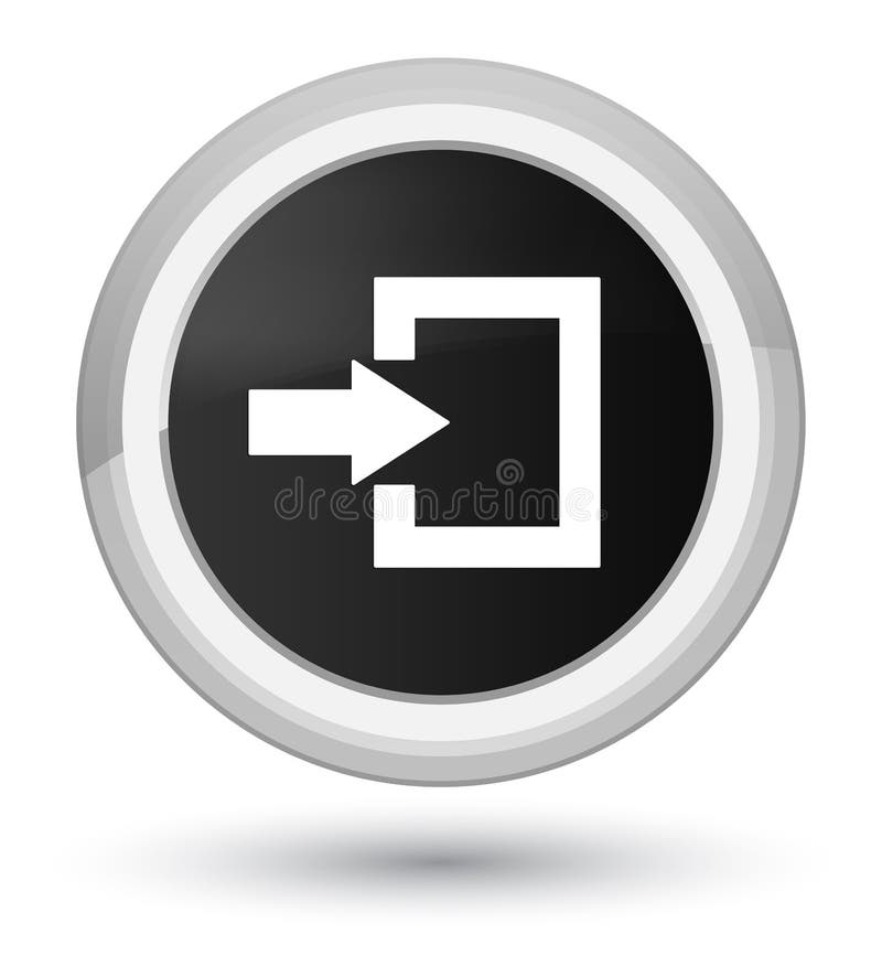 Login Icon Prime Black Round Button Stock Illustration - Illustration ...