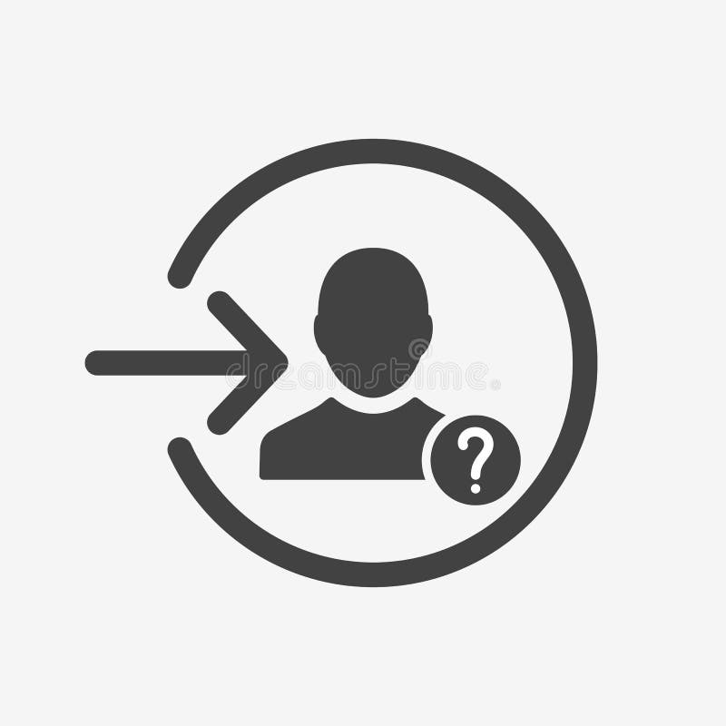 Login Icon with Question Mark. Login Icon and Help, How To, Info, Query ...