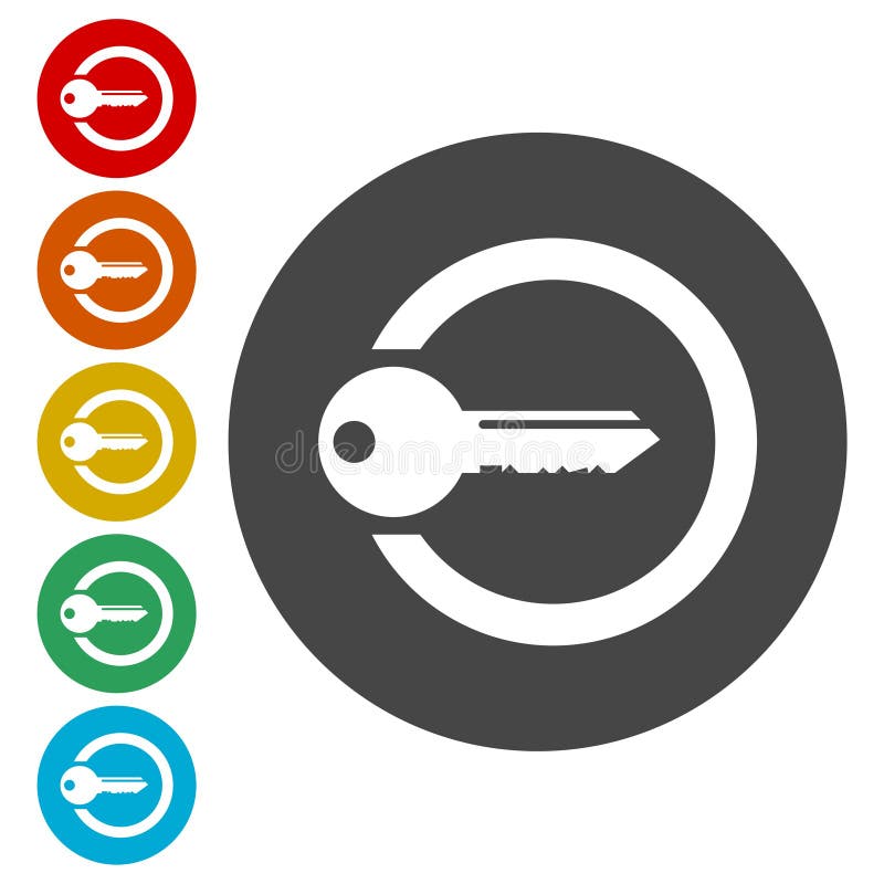 Login Icon, Secure Access Button Stock Vector - Illustration of open ...