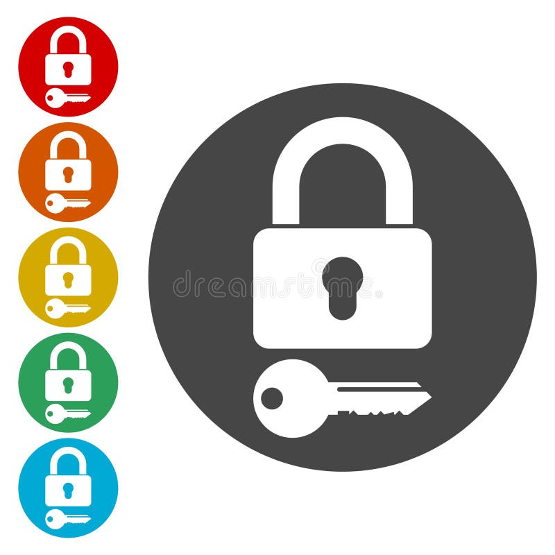 Login Icon, Secure Access Button Stock Vector - Illustration of ...