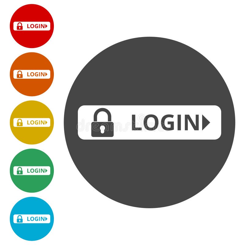 Login Icon, Secure Access Button Stock Vector - Illustration of access ...