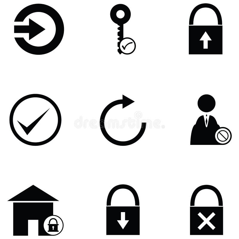 Login icon set stock vector. Illustration of human, password - 107350012