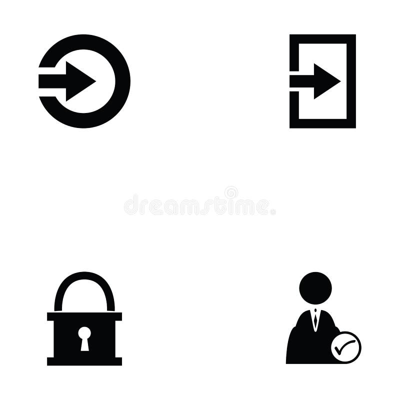 Login icon set stock vector. Illustration of security - 107350064