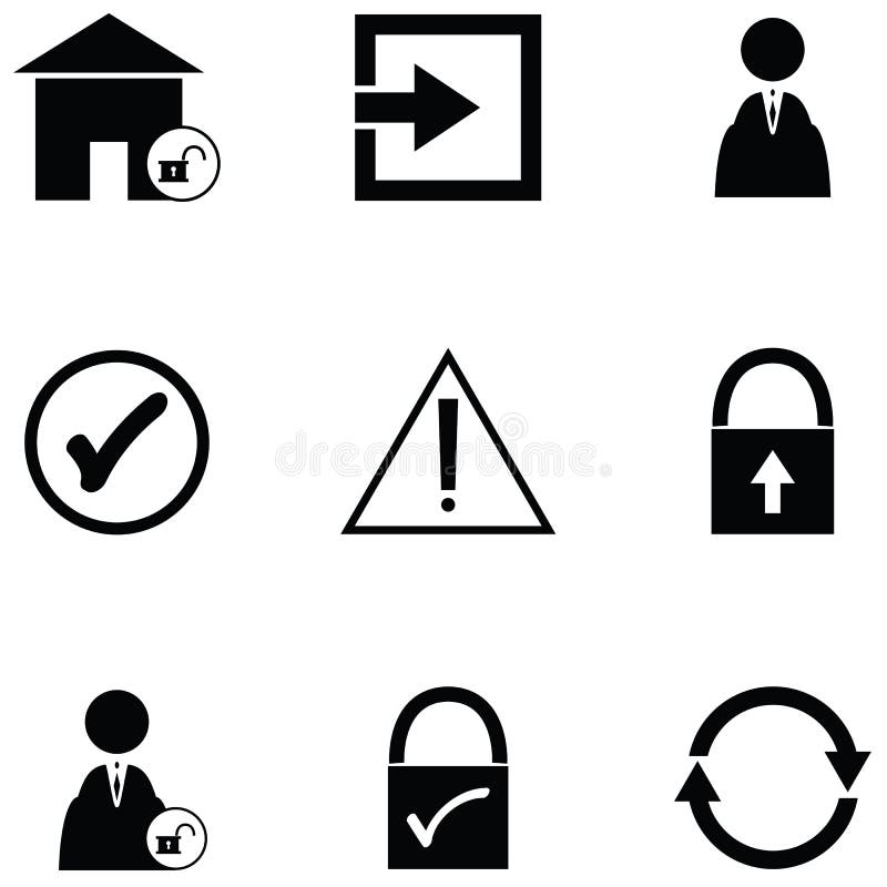 Login icon set stock vector. Illustration of internet - 107350082