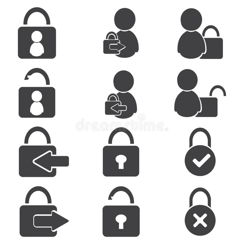 Login Icon Set, Avatar Vector Illustartion Stock Vector - Illustration ...