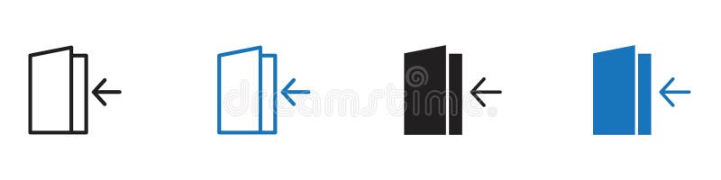 Login Icon Vector Set Outline Stock Vector - Illustration of website ...