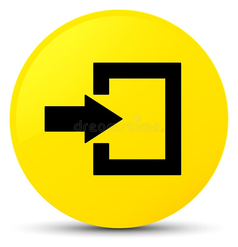 Login Icon Yellow Round Button Stock Illustration - Illustration of ...