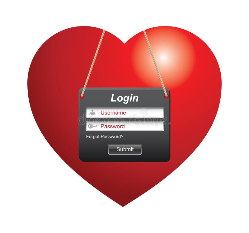 Login stock vector. Illustration of white, romance, shape - 42411039