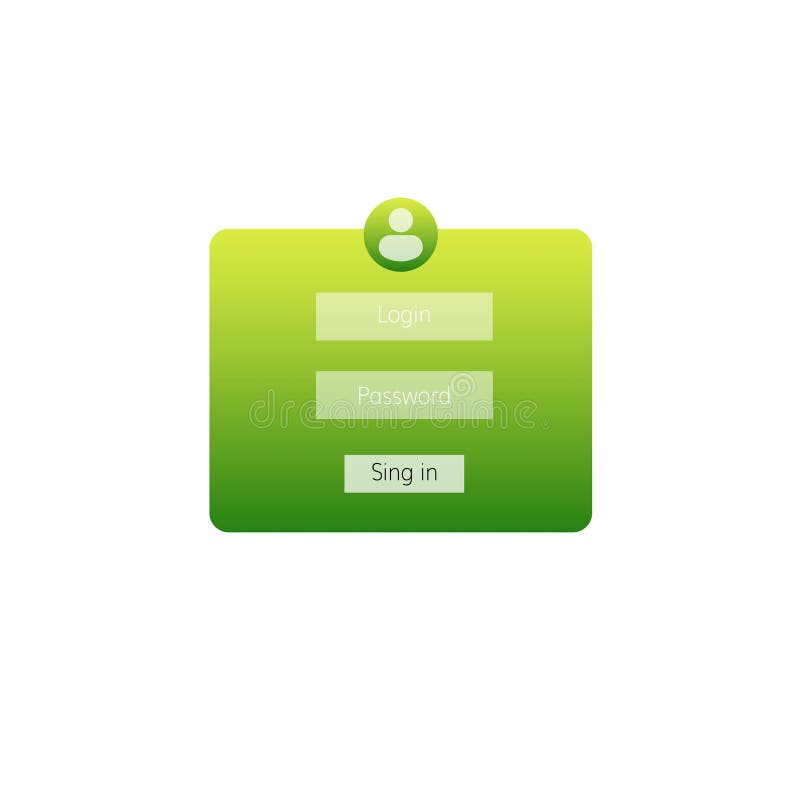 Login Interface Design with Green Gradient and Interactive Sign in Button Stock Vector ...