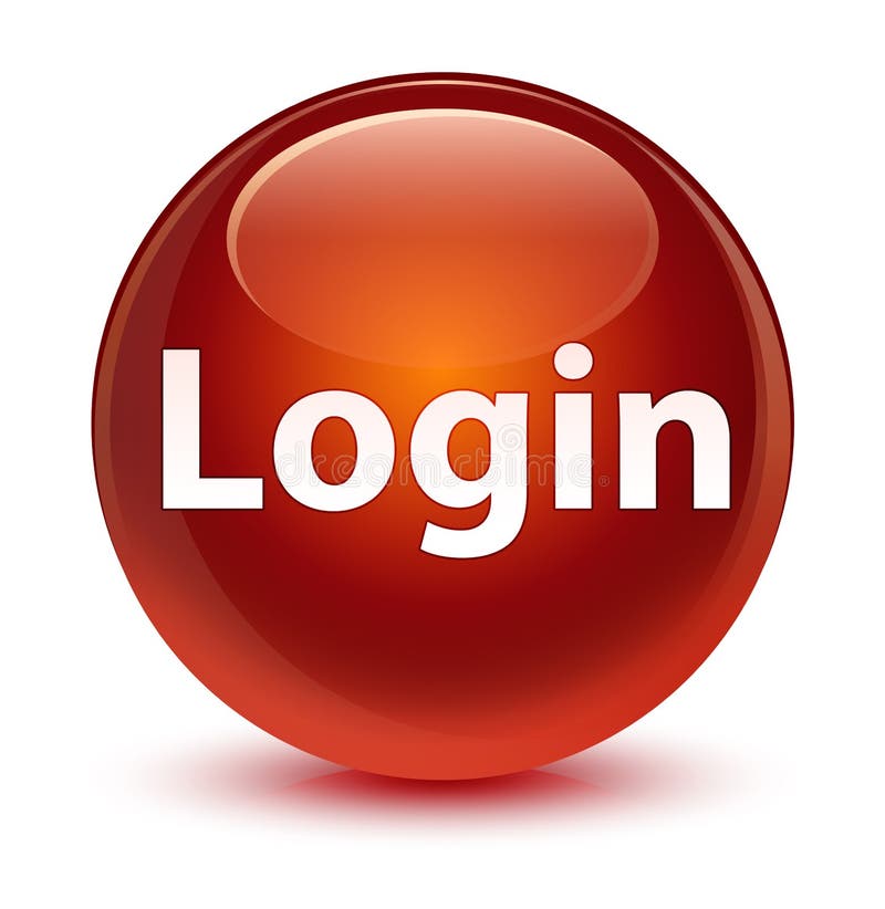 Login Glassy Brown Round Button Stock Illustration - Illustration of ...
