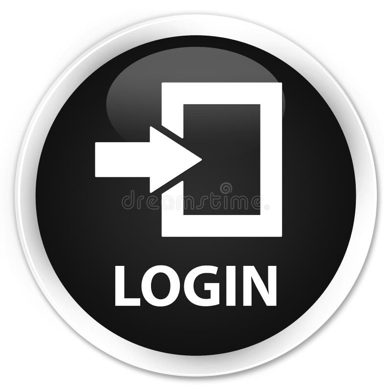 Login Premium Black Round Button Stock Illustration - Illustration of ...